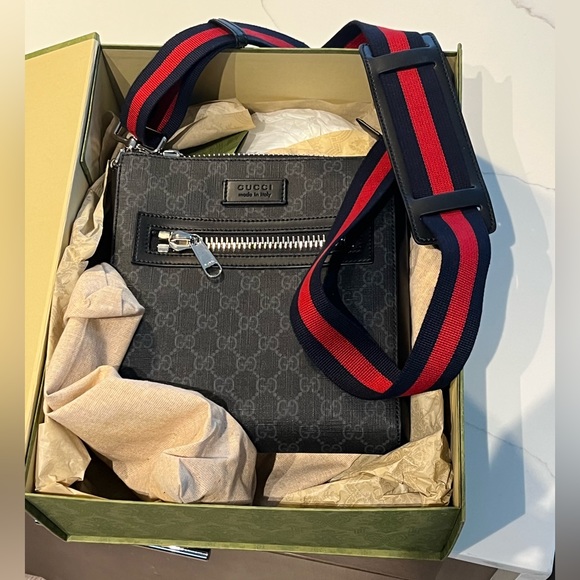 Gucci | Bags | Gg Black Small Messenger Bag | Poshmark